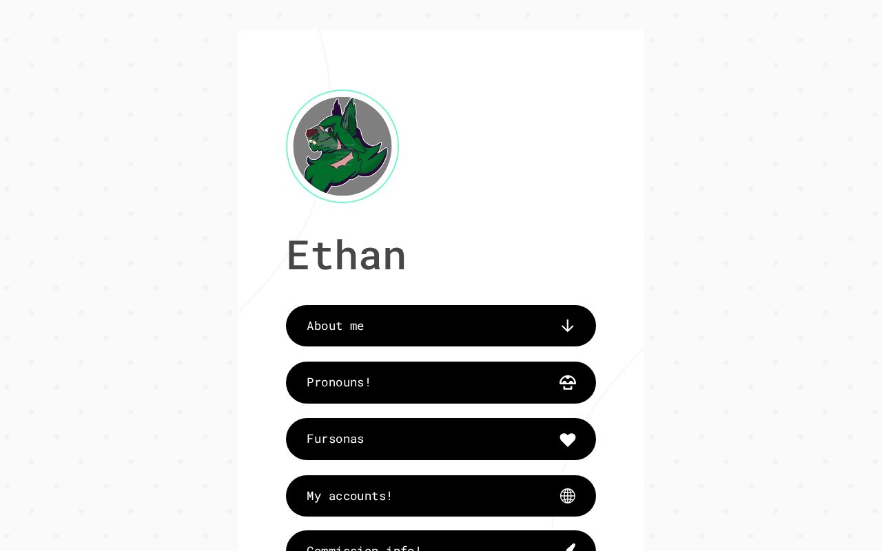 Ethan the werewolf carrd!